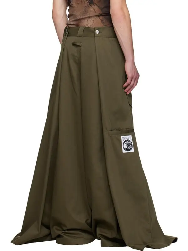 JEAN PAUL GAULTIER Low-rise Layered Wide-leg Pants - Green