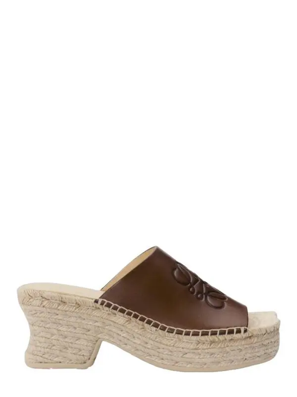 Loewe Petal Espadrille Platform Slides - Nude