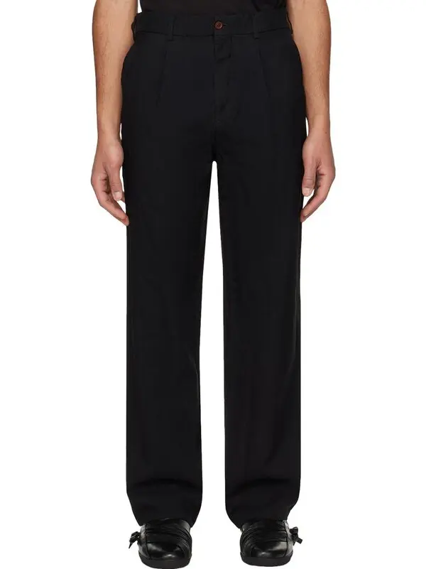 Comme Des Garçons Belt Loops Splicing Casual Pants - Black