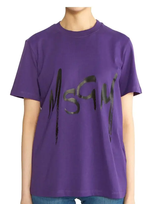 MSGM Logo Short-sleeved T-shirt - Purple