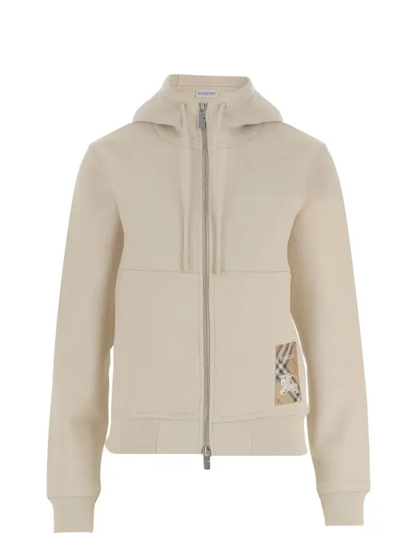 Burberry Ekd Patch Zip-up Hoodie - Nude