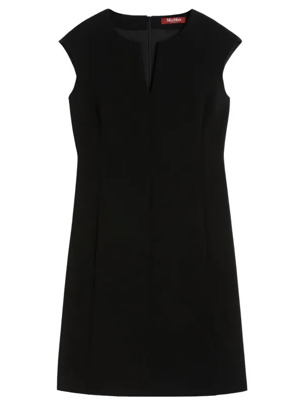 Max Mara Giunto V-neck Cap Sleeve Dress - Black