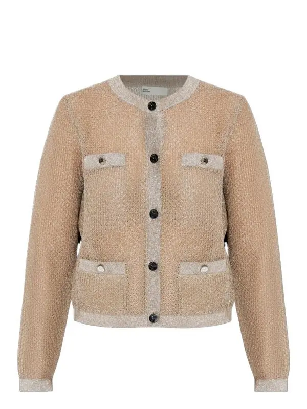 Tory Burch Kendra Mesh Cardigan - Nude