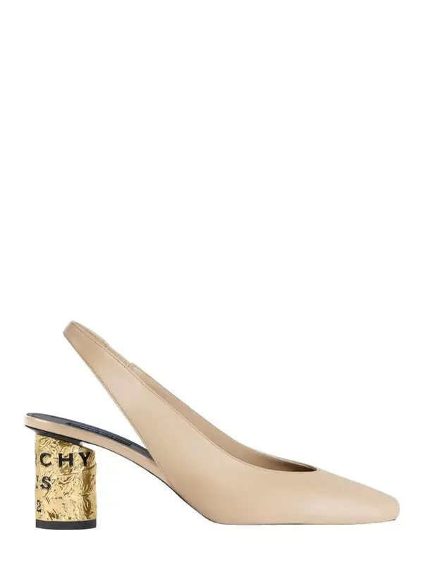 Givenchy Tape Slingback Pumps In Calfskin Leather - Light Brown