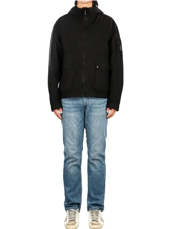 C.P. COMPANY Zipper Casual Jacket With Hood - Black