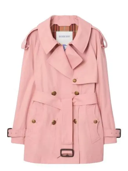 Burberry Short Lightweight Fitzrovia Trench Coat - Pink
