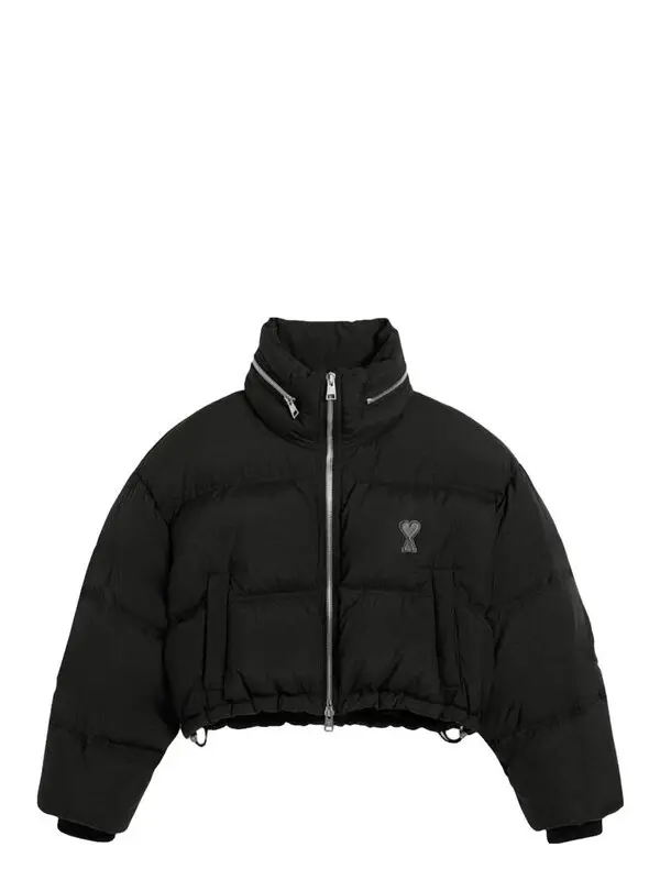 Ami De Coeur Zip-up Puffer Jacket - Black