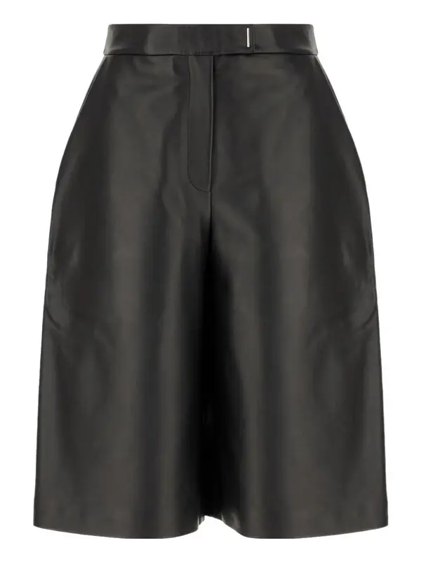 Hugo Boss Sleek Leather Shorts - Black