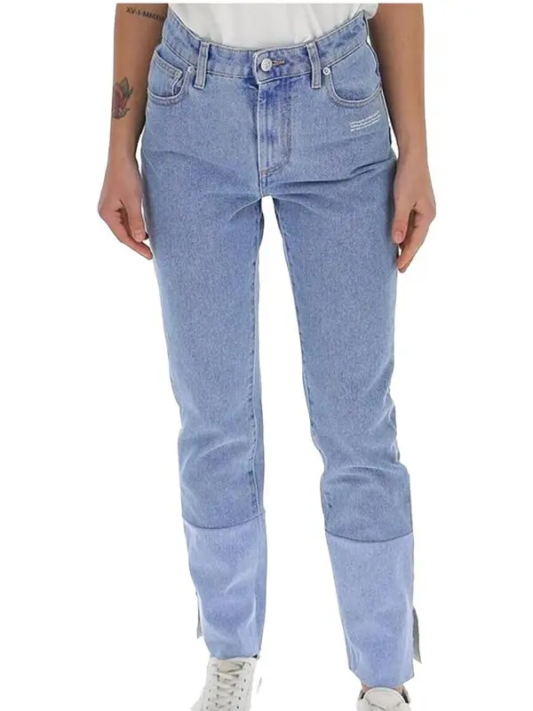 Off-White High-rise Straight-leg Jeans - Multicolor
