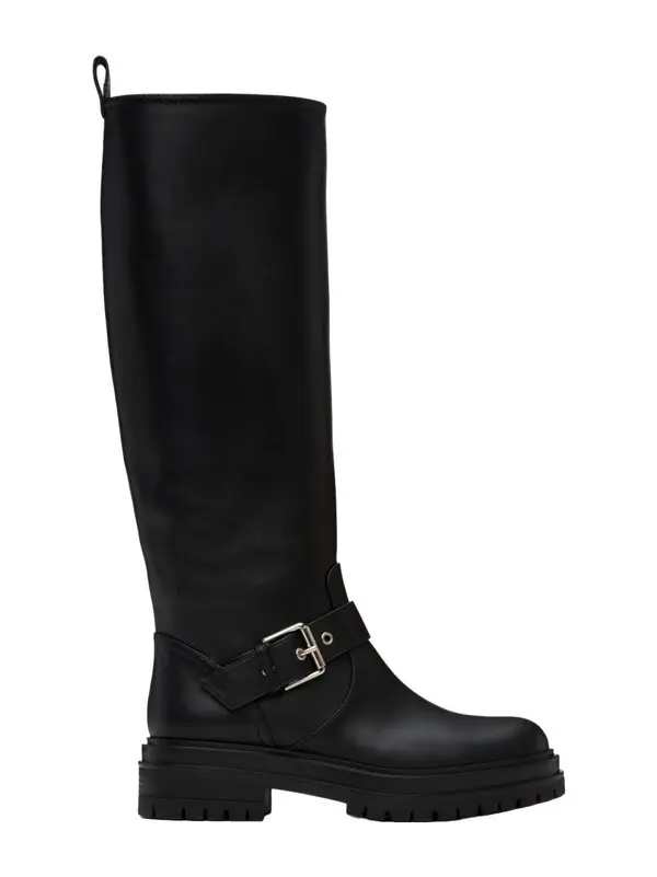 GIANVITO ROSSI Thiago" Knee High Buckled Boots - Black