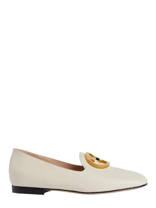 Gucci Blondie Logo-plaque Loafers - White