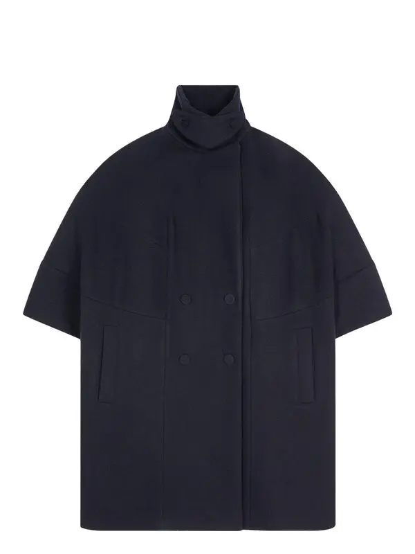 Dries Van Noten High-collar Double-breasted Coat - Navy Blue