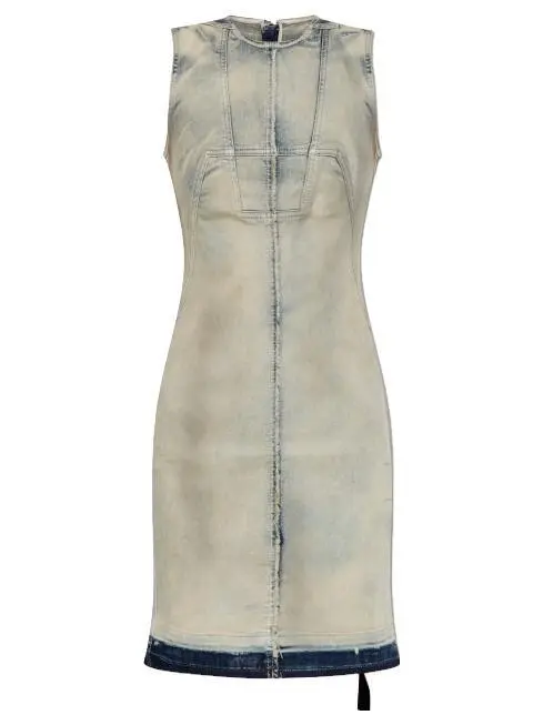 Rick Owens Sleeveless Crewneck Denim Dress - Blue