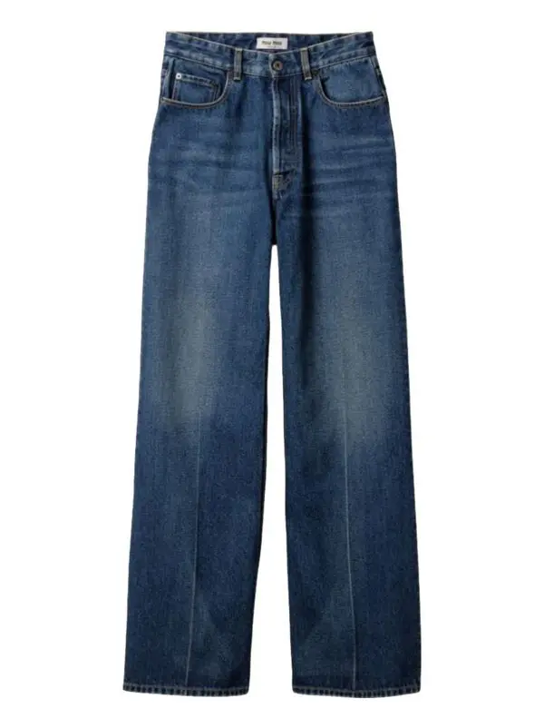 Miu Miu High-waist Wide-leg Jeans - Blue