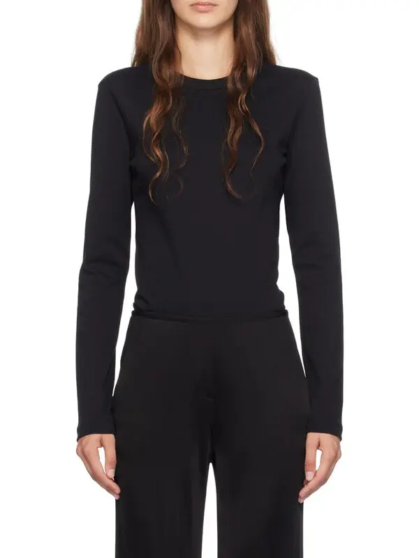 Helmut Lang Ribbed Long Sleeve T-shirt - Black
