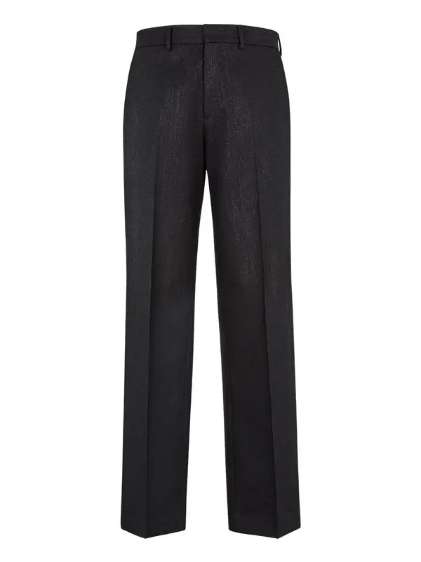 Fendi Tailored Trousers With Metallic Yarn Detail - Black