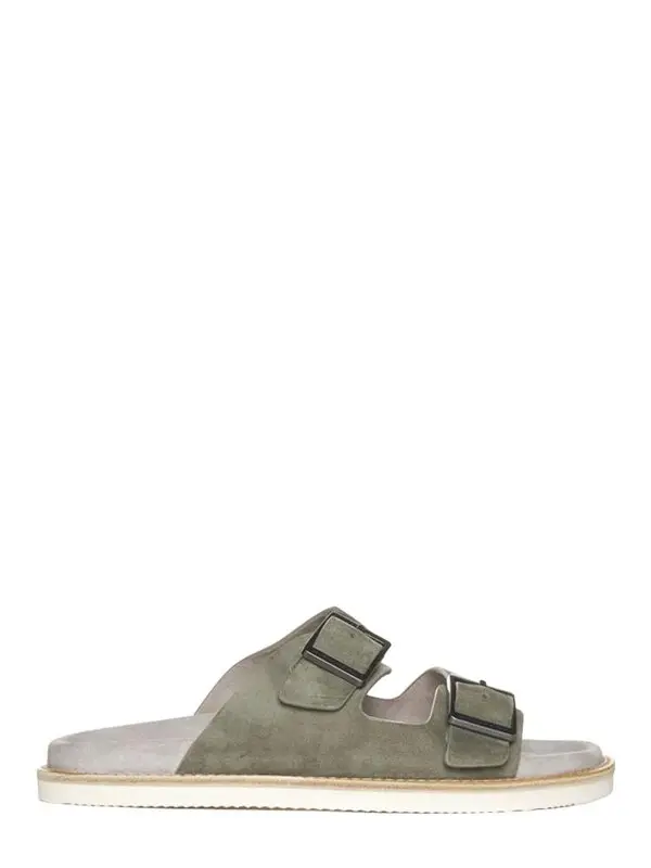 Brunello Cucinelli Buckled Strap Slides - Gray