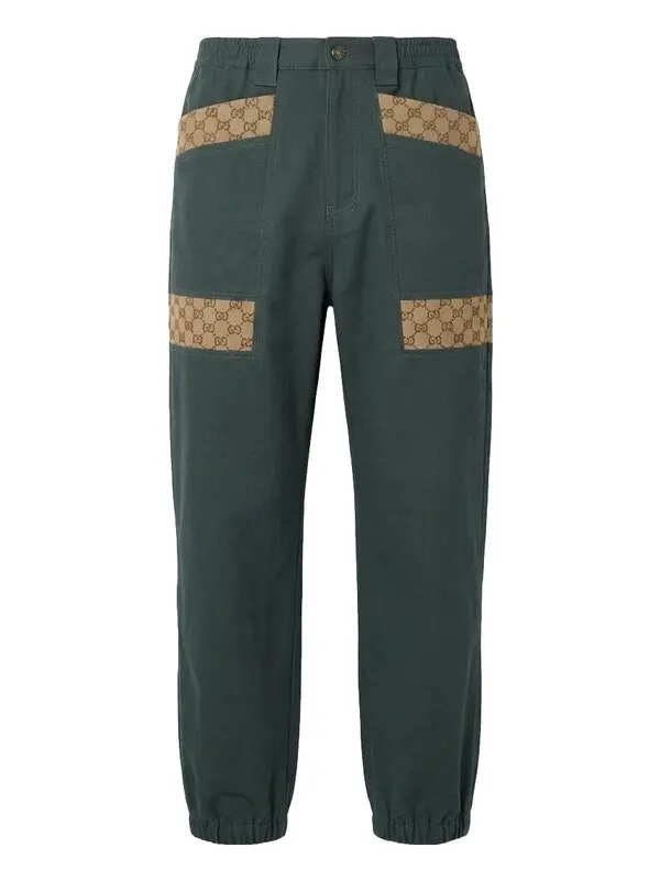 Gucci Paneled Straight-leg Trousers - Gray