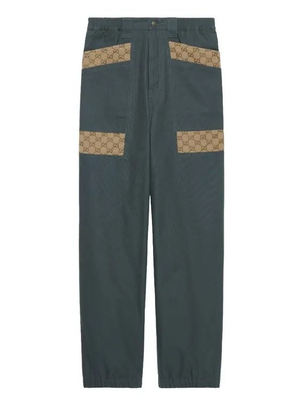 Gucci Paneled Straight-leg Trousers - Gray