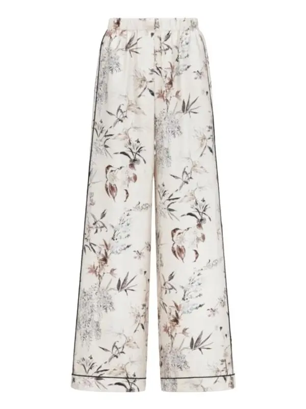 Dior Floral Pattern Track Pants - White