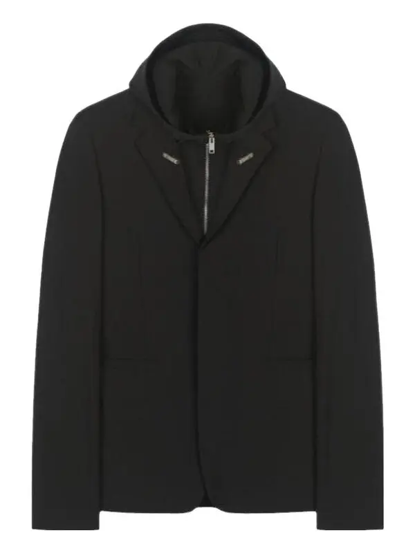 Givenchy Single-breasted Layered Blazer With Hood - Black