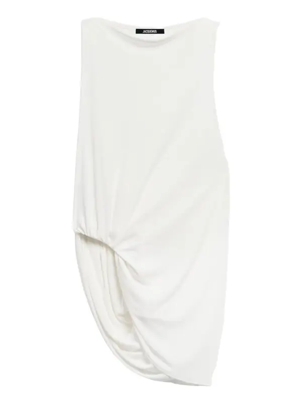 Jacquemus Asymmetrical Draped Tank Top - White