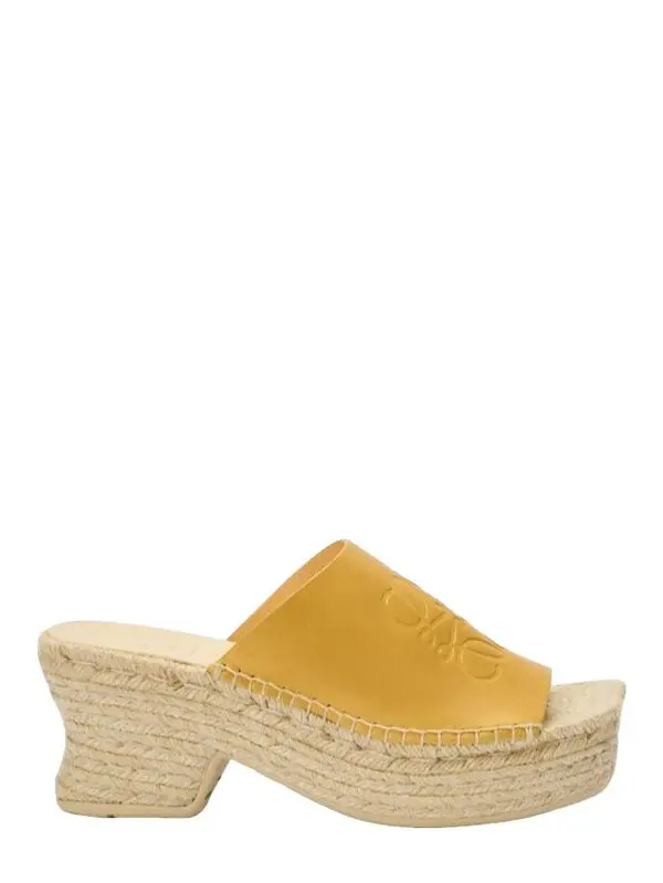 Loewe Petal Espadrille Platform Slides - Nude