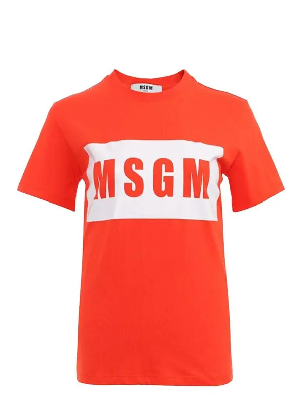 MSGM Logo Short-sleeved T-shirt - Red