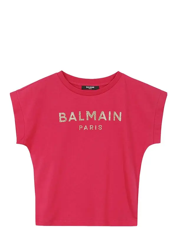 Balmain Crystal Logo T-shirt - Red