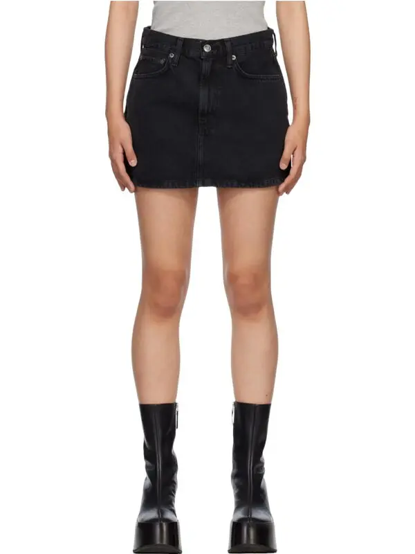 AGOLDE Five-pocket Mini Skirt - Black