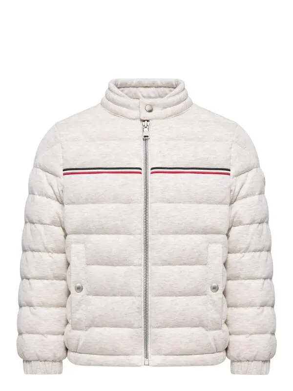 Moncler Katai Down Jacket With Tricolor Trim - Ice Gray