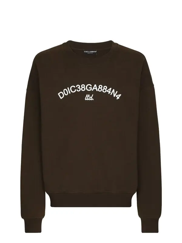 Dolce & Gabbana Dolce Gabbana Logo Printed Crewneck Sweatshirt - Black