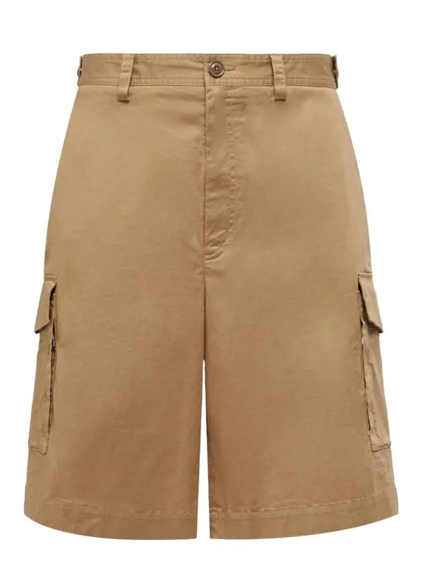 Moncler Logo Patch Cargo Shorts - Beige