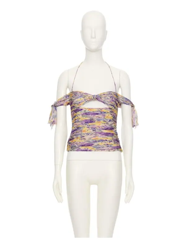 Valentino Garavani Halterneck Blouse - Vanilla Multi-color