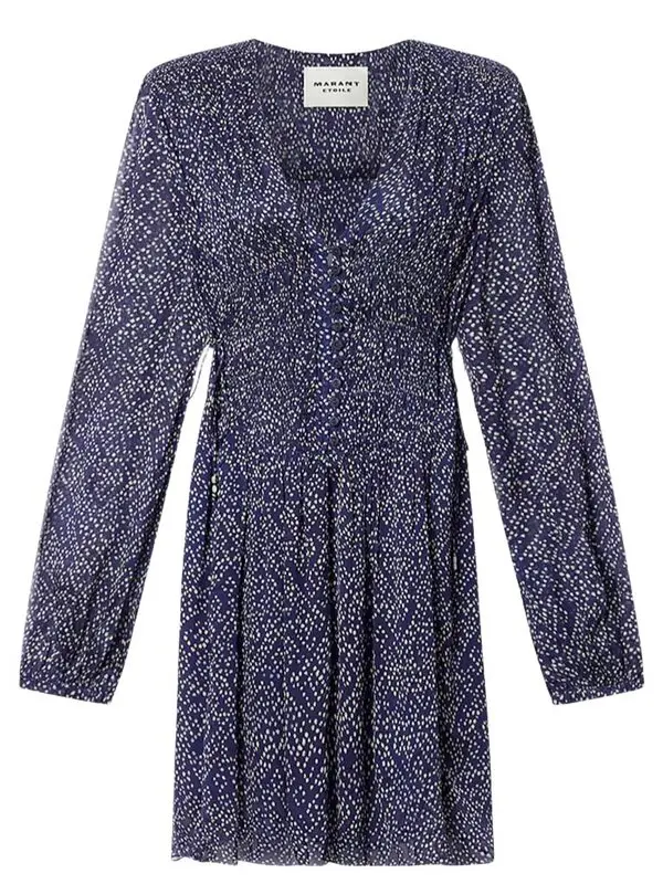 Isabel Marant Étoile Loriena Printed Mini Dress - Midnight Blue