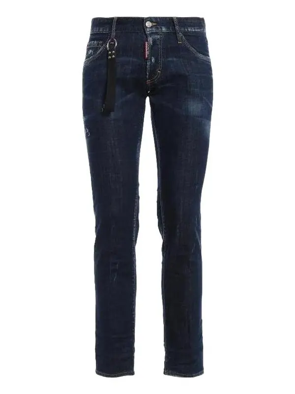 Dsquared2 Faded Stretch Denim Five-pocket Jeans - Black