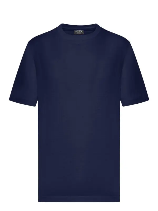 Zegna Oasi Lino Crewneck T-shirt - Navy Blue