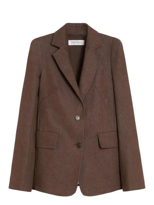 Max Mara Agugliati Denim Effect Blazer - Brown
