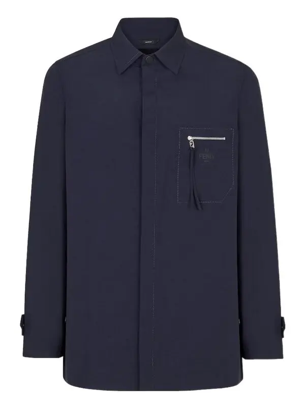 Fendi Zip-detailed Shirt Coat - Black