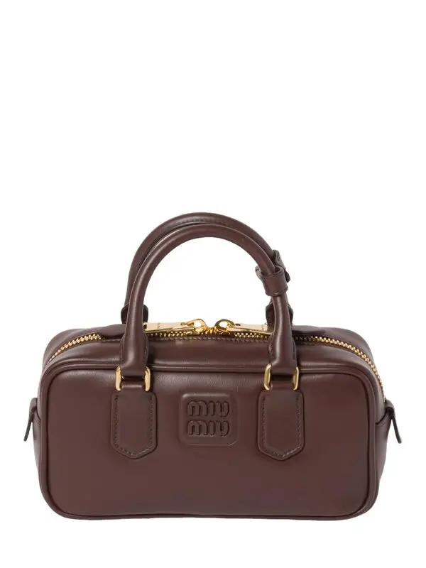 Miu Miu Arcadie Leather Top Handle Bag - Heather Wood Color