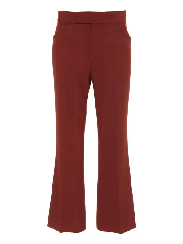 Victoria Beckham Pressed Crease Flared Trousers - Auburn