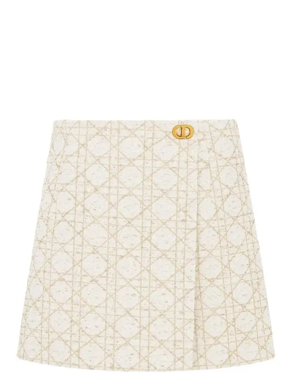 Dior Macrocannage Skirt - White/gold