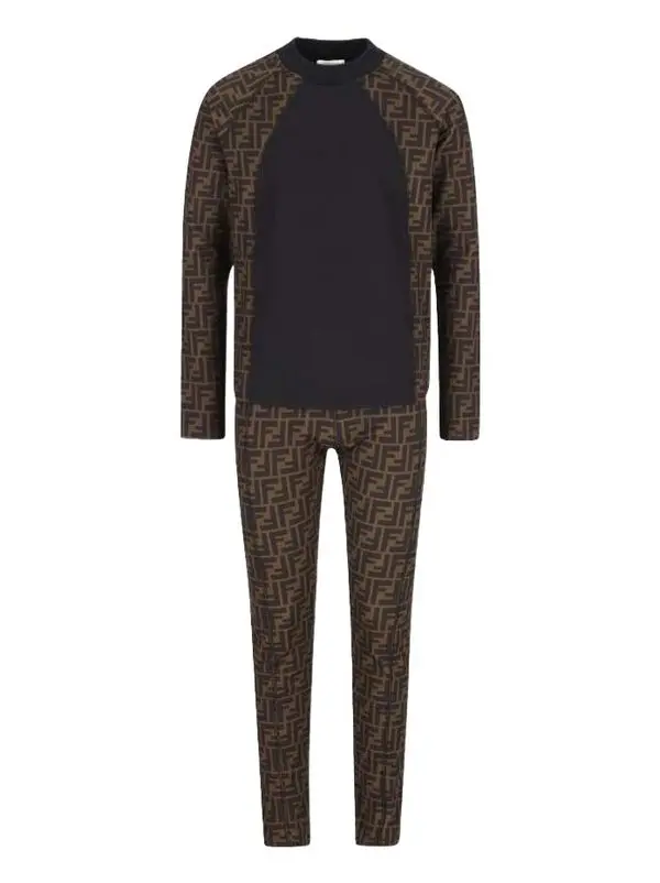 Fendi Ff-logo Tracksuit Set - Black