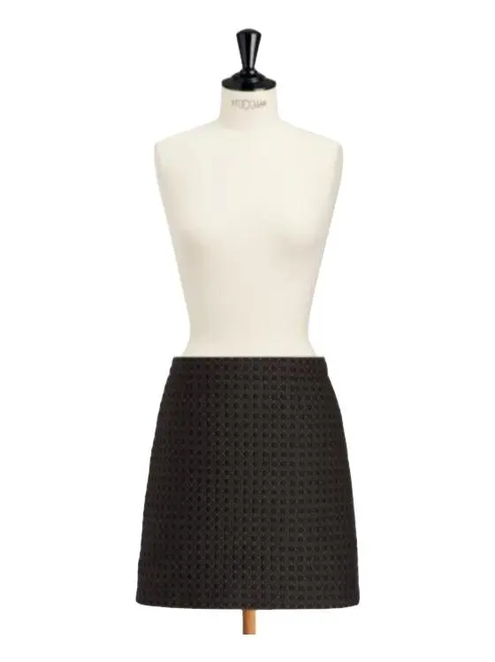 Dior Microcannage A-line Miniskirt - Black