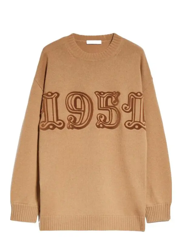 Max Mara Appliqué Crew Neck Jumper - Brown
