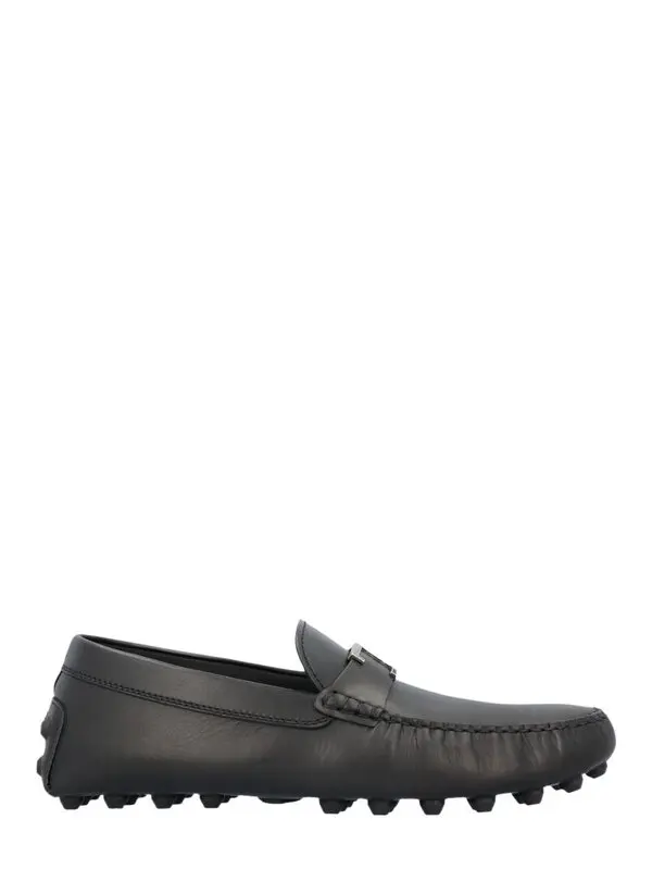 TOD'S Gommino Logo Plaque Loafers - Black