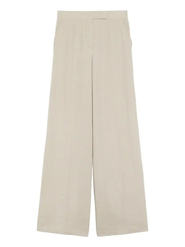 Max Mara Pleated Wide Leg Trousers - Beige