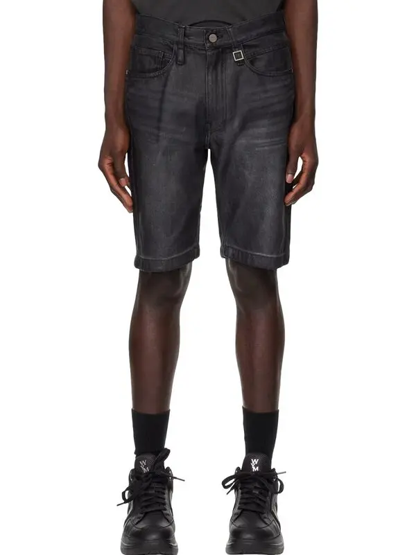 WOOYOUNGMI Faded Denim Shorts - Black