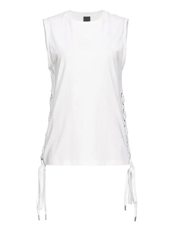 Pinko Lace-up Sleeveless Tank Top - White