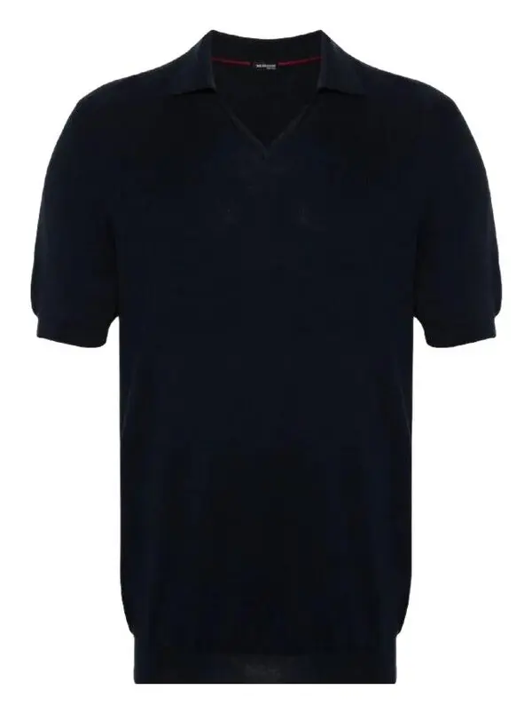 Kiton Fine-knit Cotton Polo Shirt - Black
